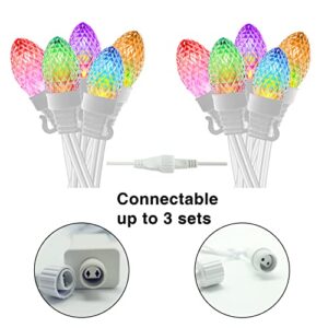 Eva's Light C9 LED Christmas Lights Outdoor, 23ft RGB Color Changing Christmas Lights C9, 20 LED Bulbs Multicolor Connectable C9 Christmas String Lights Waterproof for Garden Party Yard Patio