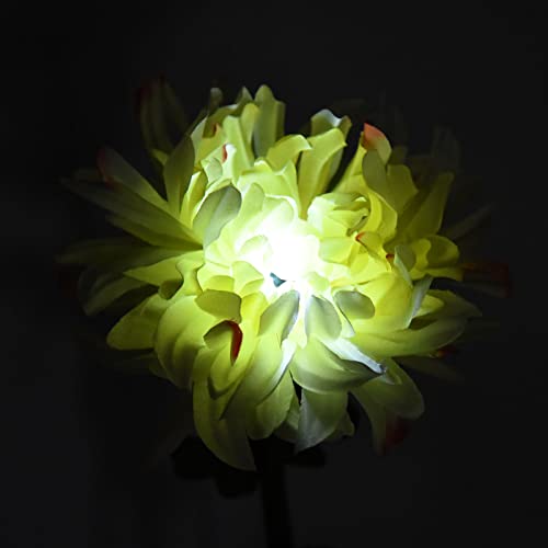 MIWEITOO Solar Flowers Lights Outdoor Decorative, Chrysanthemum Design Landscape Path Lights, Waterproof LED Solar Garden Stake Lights for Patio, Garden, Yard, Lawn, Pathway(White)