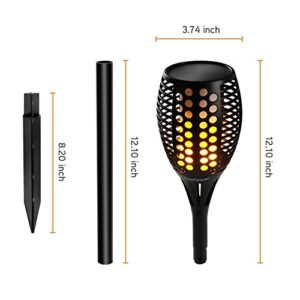 Koopower Solar Flame Torch, 96 LED Solar Lights Outdoor Decorative with Flickering Flame, Waterproof Outdoor Lights for Garden Landscape Yard Pathway Patio(2 PACK)