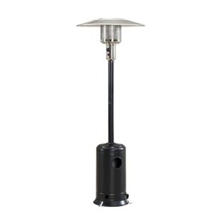 Sunjoy 47,000 BTU Avanti Outdoor Portable Propane Heater for Patio and Garden with Safety Auto Shut Off Valve and Wheels, Black