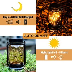 2 Pack Morestar Mason Jar Solar Lights with 30 LEDs,Garden Solar Lights Outdoor Decorative,Gardening Gifts for Mom Grandmom Lawn Pathway Yard Patio Decorations