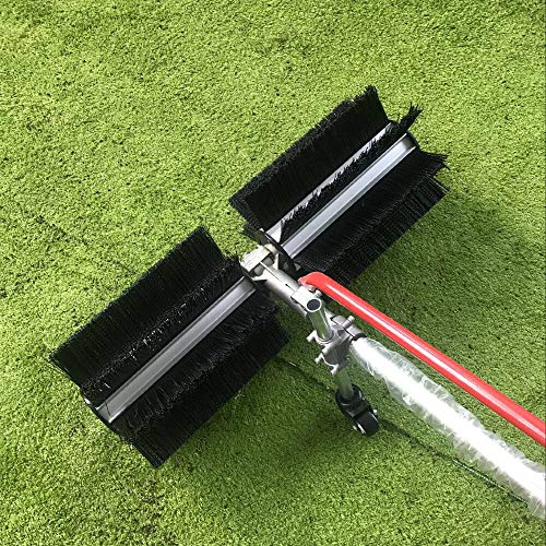 VPABES 43CC 1.7HP Gas Powered Push Lawn Sweeper Broom 2 Stroke Walk Behind Snow Sweeper Handheld Gasoline Brush Broom Sweeping Machine for Garden Yard Sidewalk Driveway Turf Grass Cleaning Tool