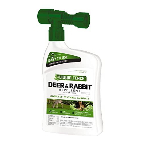 Liquid Fence Deer And Rabbit Repellent Concentrate 32 Ounces, Hose-End Sprayer