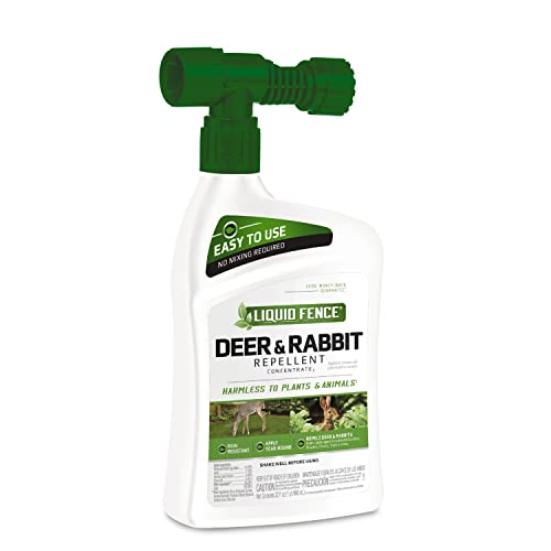 Liquid Fence Deer And Rabbit Repellent Concentrate 32 Ounces, Hose-End Sprayer