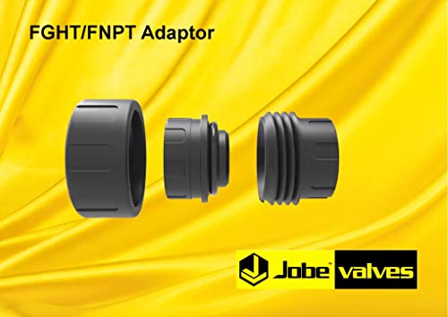 Jobe Valves J-ADF100 Garden Hose Adaptor, 3/4" GHT x 3/4" NPT with Swivel, 150PSI, Black UV Reinforced Nylon Material with Nitrile Seals