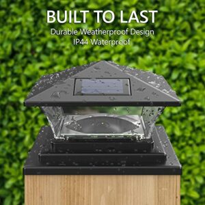 Davinci Lighting Classic Solar Outdoor Post Cap Lights - 4x4 5x5 6x6 - Bright LED Light for Fence Deck Garden or Patio Posts - Slate Black (1 Pack)