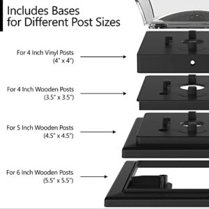 Davinci Lighting Classic Solar Outdoor Post Cap Lights - 4x4 5x5 6x6 - Bright LED Light for Fence Deck Garden or Patio Posts - Slate Black (1 Pack)