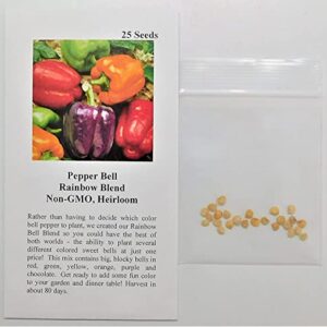 David's Garden Seeds Pepper Bell Rainbow Blend FBA-00049 (Multi) 25 Non-GMO, Heirloom Seeds