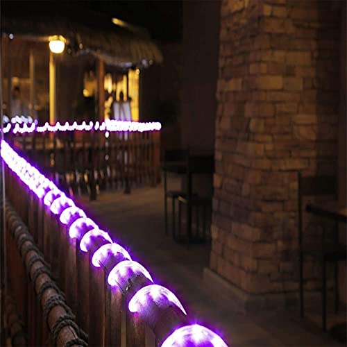 50ft 360 LED Rope Lights Outdoor, Connectable and Flexible Tube Lights with 8 Modes, Waterproof Indoor Outdoor LED Rope Lighting for Deck, Garden, Pool, Patio, Wedding, Xmas Decorations (Purple)