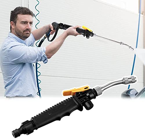 High Pressure Power Washer, Portable 2-in-1 High Presure Cleaning Tool, Household Metal Garden Sprinkler Water Hose Nozzle Sprayer Adjustable Hose Jet Nozzle for Garden, Car, Pet Cleaning -WELLSUIT