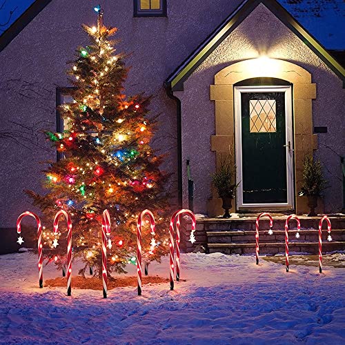 22" Solar Power Candy Cane Lights Outdoor, 8 Packs Christmas Candy Canes Pathway Lights, 8 Modes Lighted Candy Canes Waterproof with Stakes for Outdoor Christmas Decorations Yard Walkway Garden Patio