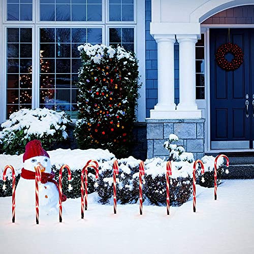 22" Solar Power Candy Cane Lights Outdoor, 8 Packs Christmas Candy Canes Pathway Lights, 8 Modes Lighted Candy Canes Waterproof with Stakes for Outdoor Christmas Decorations Yard Walkway Garden Patio