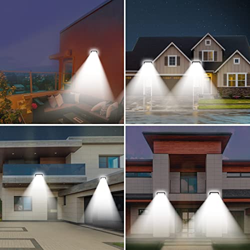 HD HARUDONE Motion Sensor Solar Lights for Indoor or Outside, 2 Pack Bright COB LED with Remote Control, 3 Mode, Waterproof Wired Security Solar Powered Flood Lights for Yard, Garage, Garden, Shed