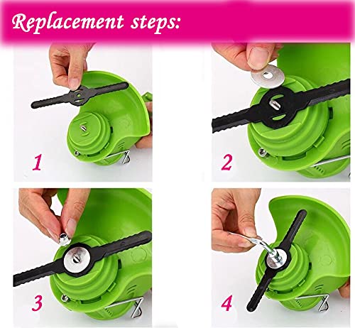 8 Pack Grass Trimmer Blade Heads Replacements- 40 T Blade & 2 Stainless Steel Blade & 5pcs Plastic Blades, Carbide Blade Tip Brush Cutter Trimmer Weed Eater Blade for Electric Lawn Mower Set