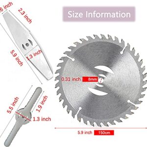 8 Pack Grass Trimmer Blade Heads Replacements- 40 T Blade & 2 Stainless Steel Blade & 5pcs Plastic Blades, Carbide Blade Tip Brush Cutter Trimmer Weed Eater Blade for Electric Lawn Mower Set