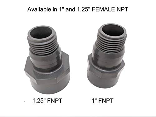 Van Enterprises 1.25" Female NPT Garden Hose Adapter (1.25" FIPT x 1.25" Barb x 3/4" GHT) for Pool and Sump Utility Pumps (Available 1" or 1.25" Female NPT Adapters) …