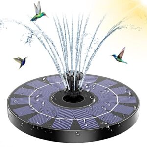 amztime solar fountain pump 3.5w solar water fountain pump with 6 nozzles, solar powered pump for bird bath, fish tank, pond, garden, outdoor and aquarium