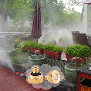 Greatstar 50PCS Brass Misting Nozzles, 0.3 mm Low Pressure Atomizing Mist Nozzle for Garden Patio Lawn Landscaping Dust Control and Outdoor Cooling Mister System, 10/24 UNC (50pcs)