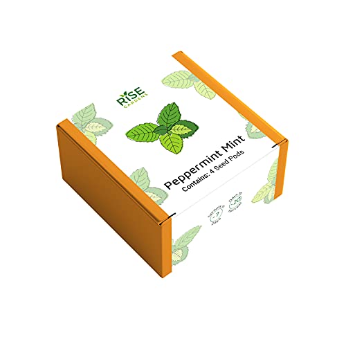 Peppermint Mint | 4 Pack | Rise Gardens Seed Pods for Hydroponic Growing System, 60+ Seed Pods to Choose from to Grow Fresh Herbs, Greens, and Vegetables at Home