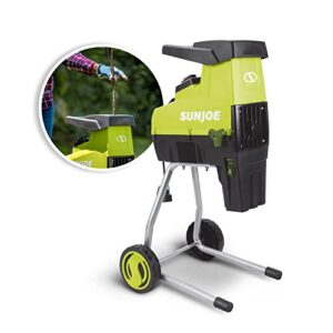 sun joe cj603e 15-amp 1.7-inch cutting diameter electric silent wood chipper/shredder, green