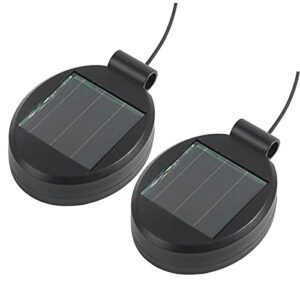 yuhoo solar light replacement top part panel, 2pcs battery boxes for garden decor lanterns, lanterns outdoor garden patio decor replacement accessories(black), free size