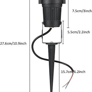 Youngine 12V Outdoor LED Lawn Light Lamps Landscape Spotlight 5W COB Garden Patio Wall Yard Path Decorative Lighting with Spiked Stand, Pack of 2 (Cool White),NO Plug