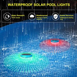 Floating Pool Lights, Pool Lights That Float with RGB Color Changing Waterproof Solar Pool Lights for Swimming Pool at Night LED Pool Lights for Outdoor Pool Pond Hot tub Fountain Garden (4 Pack)