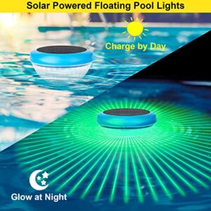 Floating Pool Lights, Pool Lights That Float with RGB Color Changing Waterproof Solar Pool Lights for Swimming Pool at Night LED Pool Lights for Outdoor Pool Pond Hot tub Fountain Garden (4 Pack)