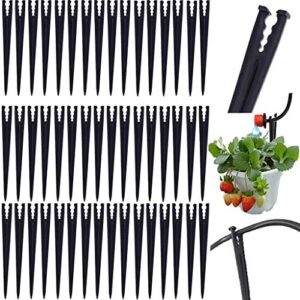 iyshougong 200 pcs plastic irrigation support stakes irrigation drip support stakes for 1/4″ tubing and emitters/drip irrigation kits/garden tools