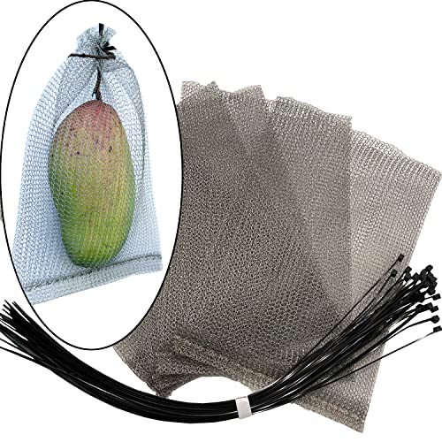 QYFIRST Fruit Protection Wire mesh Bags, QYHDSS8X12, Offers 100% Protection for Fruits, Berries, Roots and Vegetables. Compatible with The Fruit Bagger