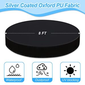 Hungdao Round Pool Cover, Solar Covers for Above Ground Pools Pool Cover Protector Waterproof Outdoor Hot Tub Cover for Outdoor Dog Kid (8 ft)