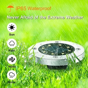 Dersoy Solar Ground Lights, Waterproof Solar Garden Lights, Upgraded Outdoor Garden Waterproof Bright in-Ground Lights, Landscape Lights for Pathway,Yard,Deck,Lawn,Patio,Walkway (12 Pack Warm Light)