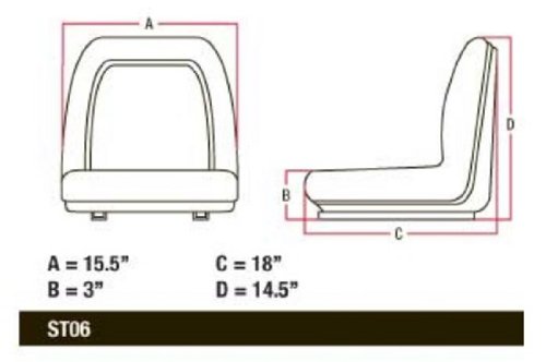 A & I Products Seat, Lawn & Garden, w/ Slide Track, BLK. Replacement for John Deere Part Number LGS100BL