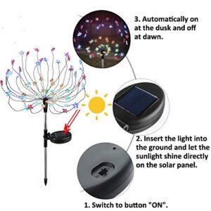 DIY Solar Garden Lights ETL Certified, Solid/Flash Color Changing LED Solar DIY Flowers Stars Lights Outdoor, RockyMars Waterproof Solar Powered Pathway Lights for Path Lawn Walkway Patio Yard, 2 Pack