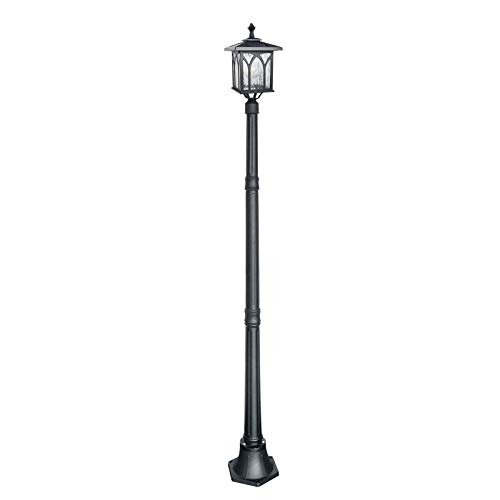 Kemeco ST4328B Solar Lamp Post Light LED Cast Aluminum Street Light for Outdoor Landscape Decor Pathway Driveway Patio Garden Yard