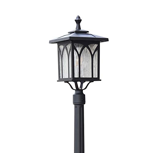 Kemeco ST4328B Solar Lamp Post Light LED Cast Aluminum Street Light for Outdoor Landscape Decor Pathway Driveway Patio Garden Yard