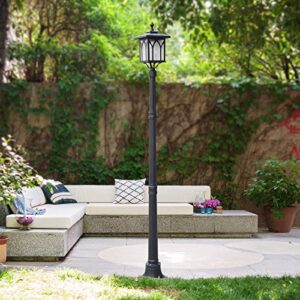 Kemeco ST4328B Solar Lamp Post Light LED Cast Aluminum Street Light for Outdoor Landscape Decor Pathway Driveway Patio Garden Yard