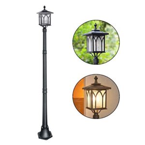 Kemeco ST4328B Solar Lamp Post Light LED Cast Aluminum Street Light for Outdoor Landscape Decor Pathway Driveway Patio Garden Yard