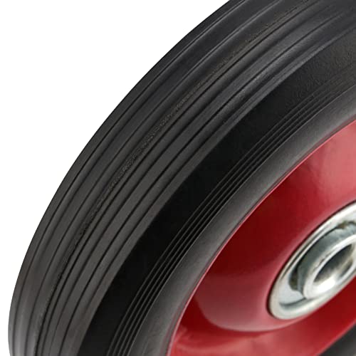 PINGEUI 4 PCS 8 Inch Solid Rubber Tire, Flat Free Solid Rubber Wheels, Hand Truck Replacement Wheels, 1/2-Inch Axle Hole, 220 lbs Max Load-Bearing Capacity