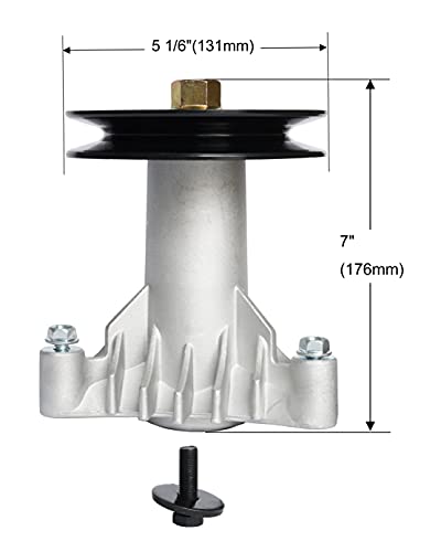 q&p 2 Pieces Garden Tractor 42" Spindle Assembly Bracket with Pulley Replaces 128285, 130794, 133172, 137641, 137645, 532128285, 532130794+Replaces Pulley 153535 Black Colour Pulley Surface