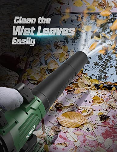 KIMO Cordless Leaf Blower - 400CFM Battery-Powered Blower for Blowing Wet Leaves, Snow Debris and Dust, 20V Electric Leaf Blower with Battery ＆ Charger for Lawn Care Garden Yard Work Around The House