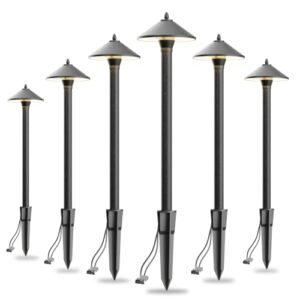 venus manufacturing low voltage led pathway lights 1.2w outdoor landscape lighting 6 pack 40 lumen landscape path lights 2700k for lawn patio yard walkway driveway pathway garden