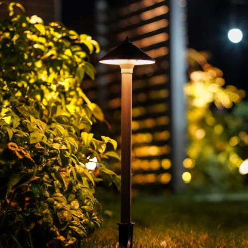 VENUS MANUFACTURING Low Voltage LED Pathway Lights 1.2W Outdoor Landscape Lighting 6 Pack 40 Lumen Landscape Path Lights 2700K for Lawn Patio Yard Walkway Driveway Pathway Garden