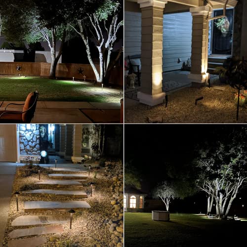 VENUS MANUFACTURING Low Voltage LED Pathway Lights 1.2W Outdoor Landscape Lighting 6 Pack 40 Lumen Landscape Path Lights 2700K for Lawn Patio Yard Walkway Driveway Pathway Garden