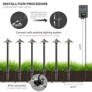 VENUS MANUFACTURING Low Voltage LED Pathway Lights 1.2W Outdoor Landscape Lighting 6 Pack 40 Lumen Landscape Path Lights 2700K for Lawn Patio Yard Walkway Driveway Pathway Garden