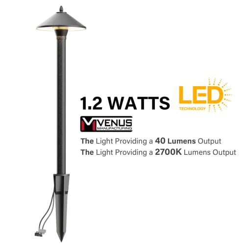 VENUS MANUFACTURING Low Voltage LED Pathway Lights 1.2W Outdoor Landscape Lighting 6 Pack 40 Lumen Landscape Path Lights 2700K for Lawn Patio Yard Walkway Driveway Pathway Garden