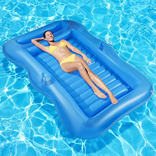 Inflatable Pool Floats Boat for Adults, Blow Up Tanning Pool Raft Tub with Fixed Inflatable Pillow for Family Outdoor, Garden,Beach, Backyard Summer Water Party