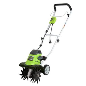 greenworks 8 amp 10-inch corded tiller, 27072