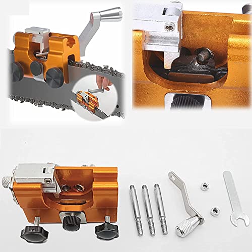 Chainsaw Chain Sharpening Jig - Chainsaw Sharpener Kit, Deluxe Chainsaw Sharpening, Suitable for All Kinds of Chain Saws and Electric Saws, for Lumberjack & Garden Worker（Golden）