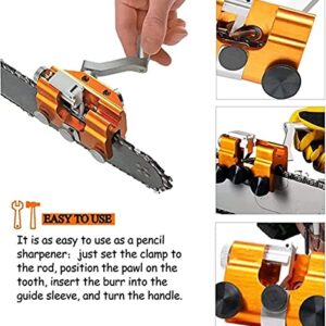 Chainsaw Chain Sharpening Jig - Chainsaw Sharpener Kit, Deluxe Chainsaw Sharpening, Suitable for All Kinds of Chain Saws and Electric Saws, for Lumberjack & Garden Worker（Golden）